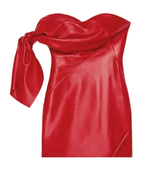 Givenchy Knot Strapless Miini Dress - Poppy Red