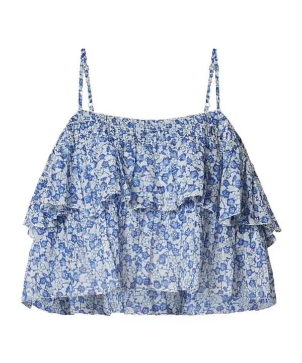 Isabel Marant Étoile Erisa Tiered Floral Print Camisole - Blue
