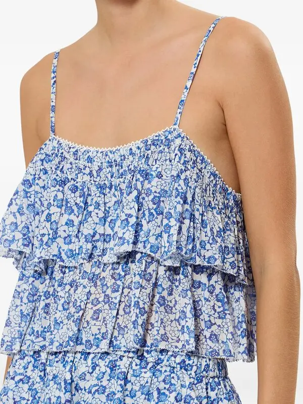 Isabel Marant Étoile Erisa Tiered Floral Print Camisole - Blue