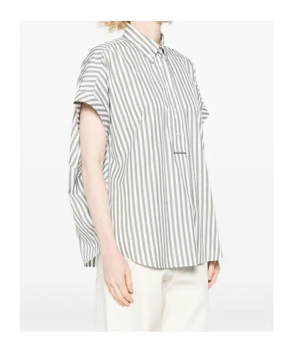 Brunello Cucinelli Striped Relaxed Fit Blouse