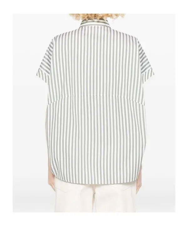 Brunello Cucinelli Striped Relaxed Fit Blouse