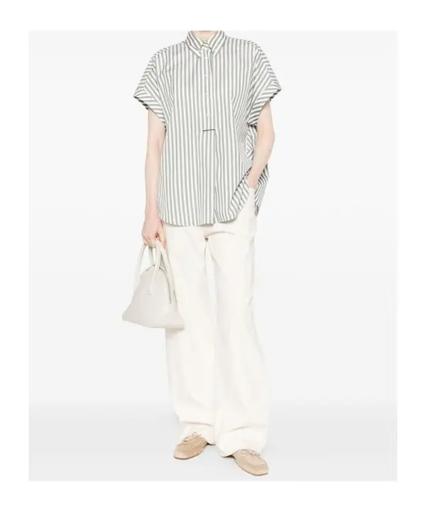 Brunello Cucinelli Striped Relaxed Fit Blouse