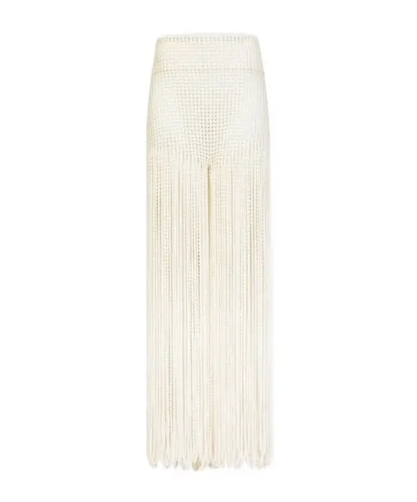 Alaïa Beaded Knit Pants - White