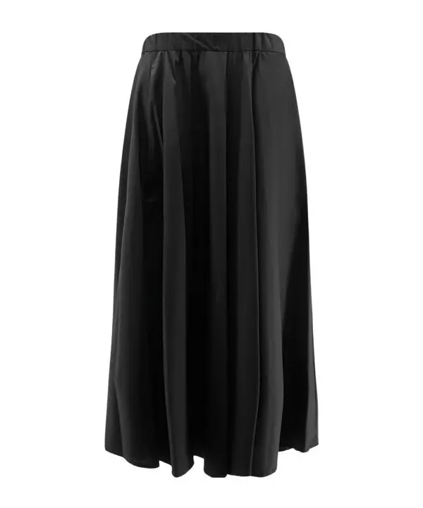 Aspesi Stretch Poplin Pleated Skirt - Black