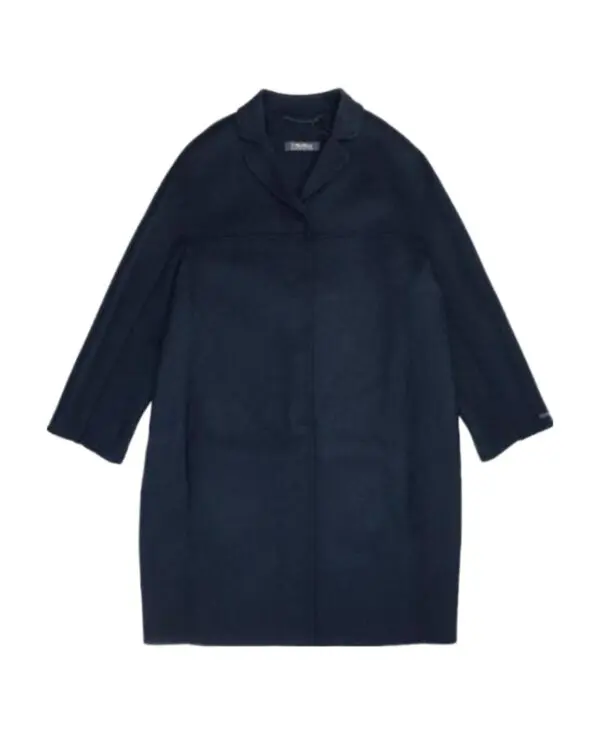 Max Mara Long Sleeve Lapel Coat - Blue