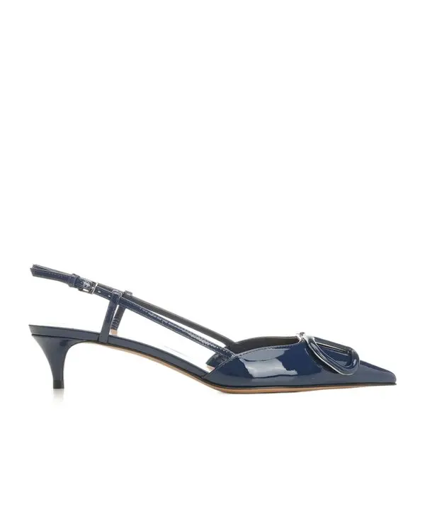 Valentino Garavani Vlogo Signature Slingback Pumps - Gray