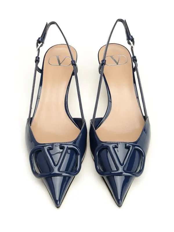 Valentino Garavani Vlogo Signature Slingback Pumps - Gray