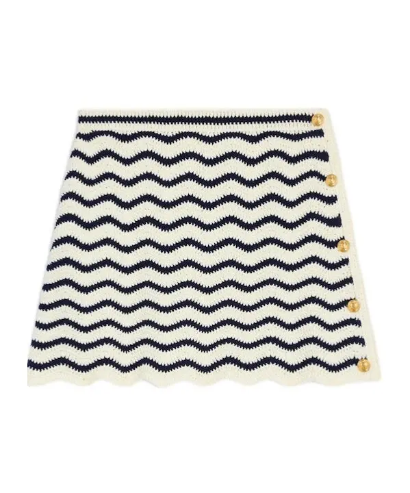 Celine Mini Skirt In Crochet Cotton - Black