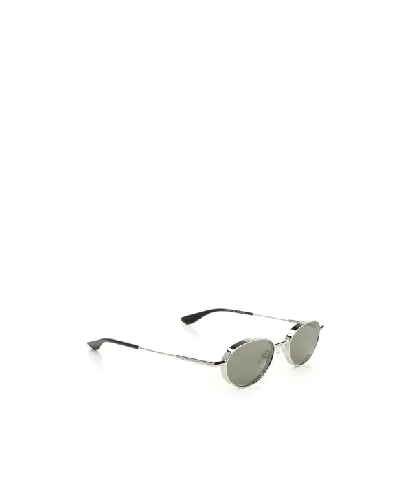 Alexander McQueen Oval Frame Metal Sunglasses - Silver
