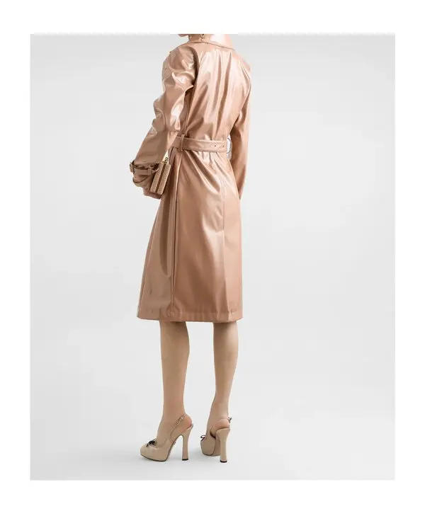 Dolce & Gabbana Belted Faux Leather Coat
