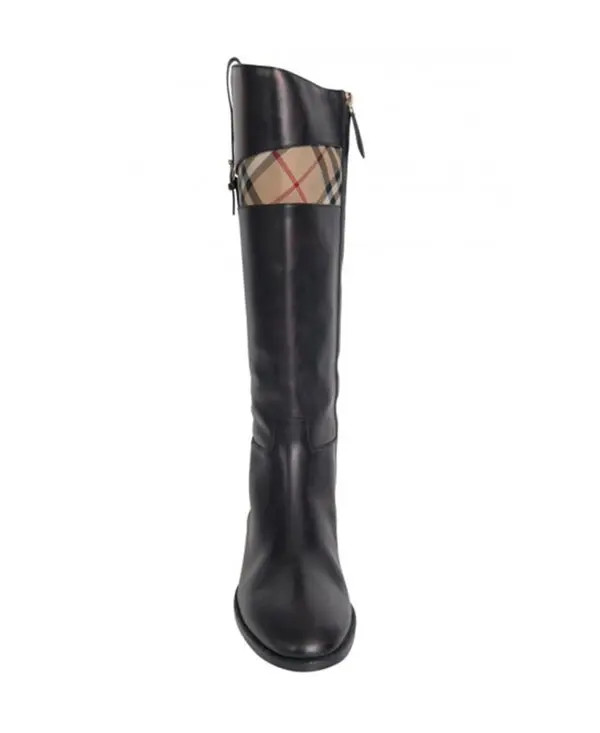 Burberry Knee-high Boots With Checked Paneling