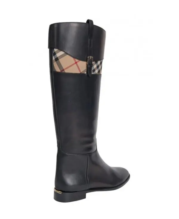 Burberry Knee-high Boots With Checked Paneling
