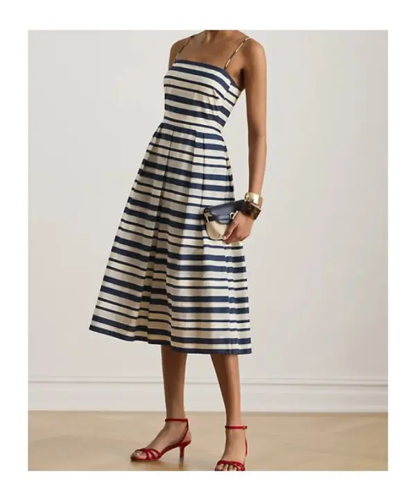 Ralph Lauren Striped Strappy Midi Dress