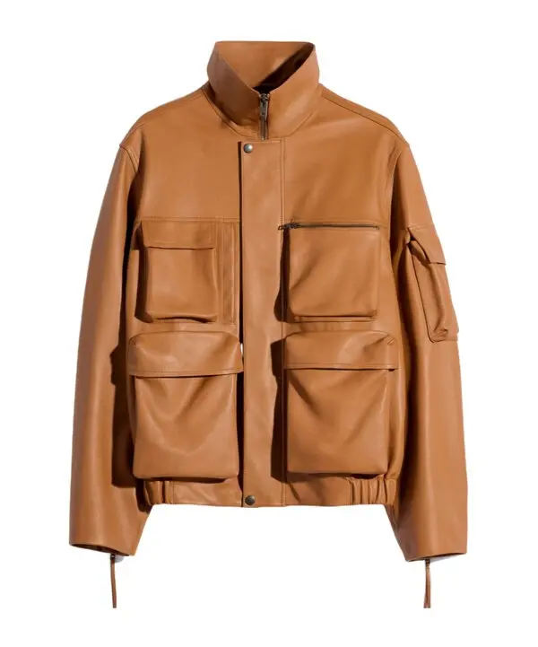 LEMAIRE Multipocket Leather Jacket - Toffee