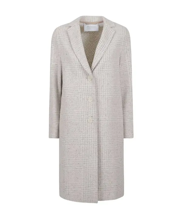 Harris Wharf London Plaid Button-up Coat - Gray
