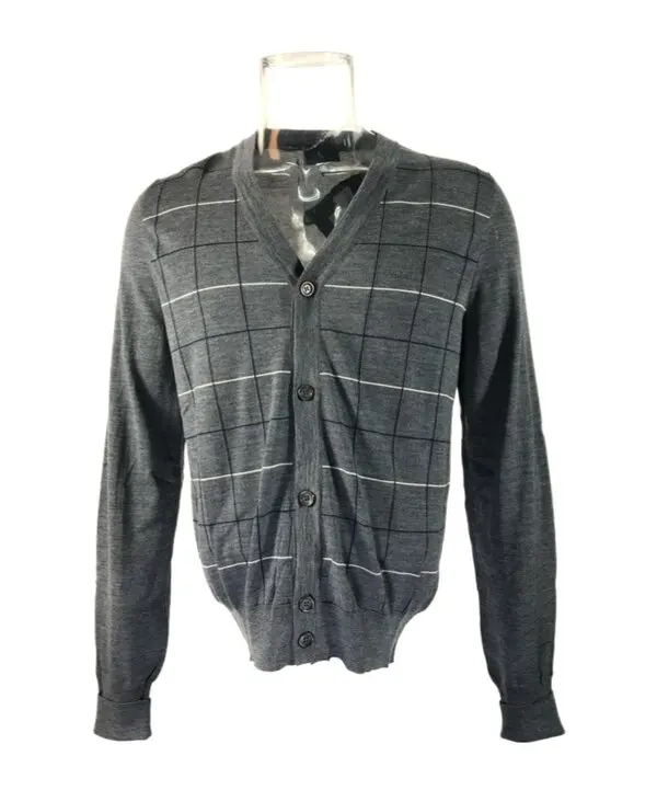 Dunhill V-neck Long-sleeve Sweater With Checkered Pattern