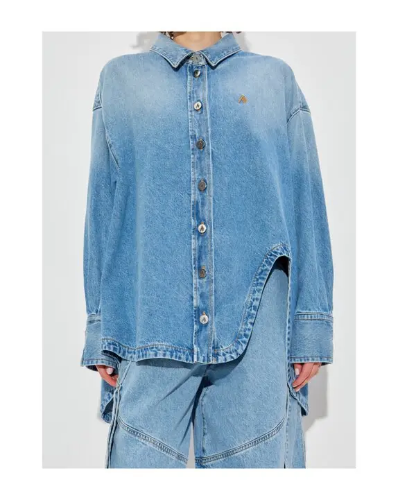 Attico Button-up Denim Shirt - Blue