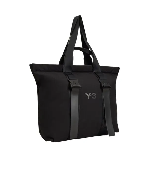 Y3 Top Handle Shopper Bag With Metallic Buckle - Black