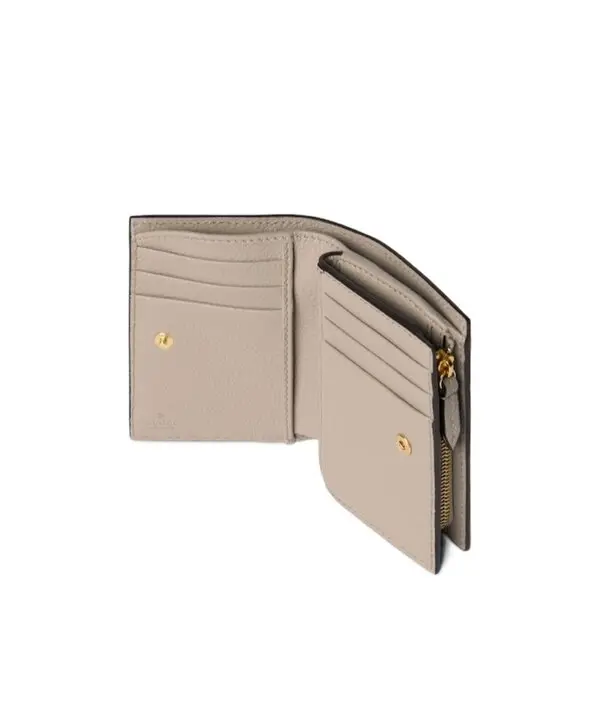 Gucci Bi-color Gg Marmont Small Wallet - Beige/white