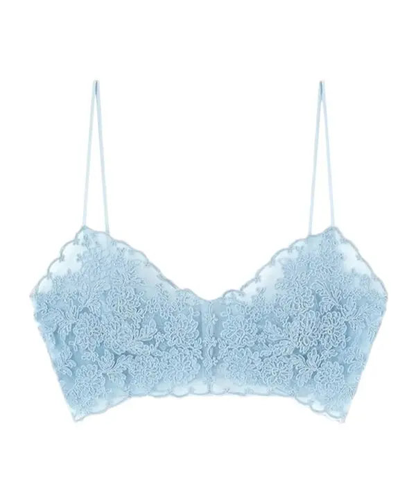 Ermanno Scervino Lace Scalloped Top - Blue