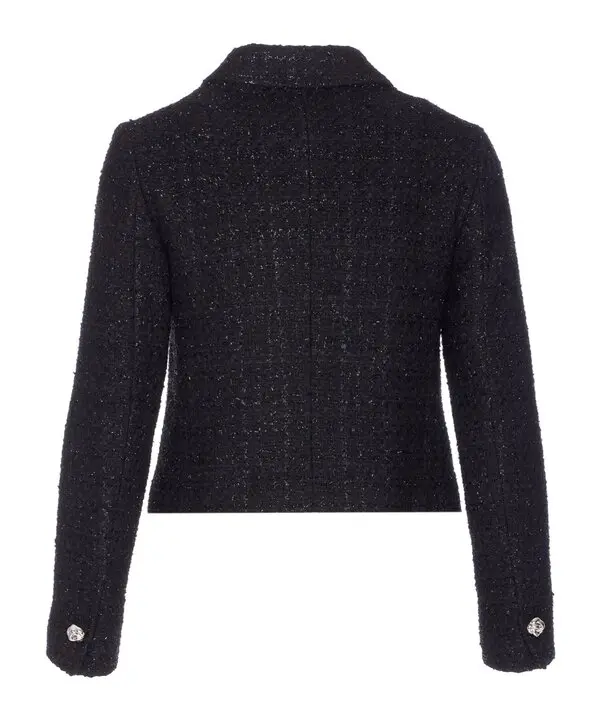 Tagliatore Textured Tweed Jacket With Metal Button Detail