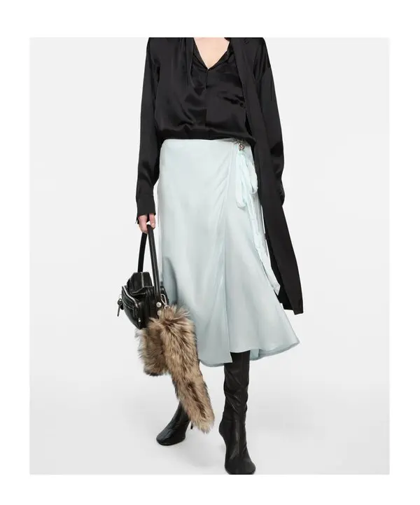 Acne Studios Wrap Skirt With Silver-tone Embellishments