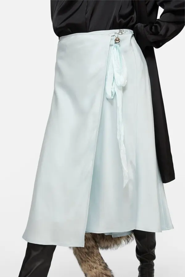 Acne Studios Wrap Skirt With Silver-tone Embellishments