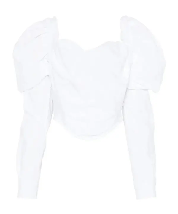 VIVIENNE WESTWOOD Long Sleeve Puff Sleeve Corset Top - White