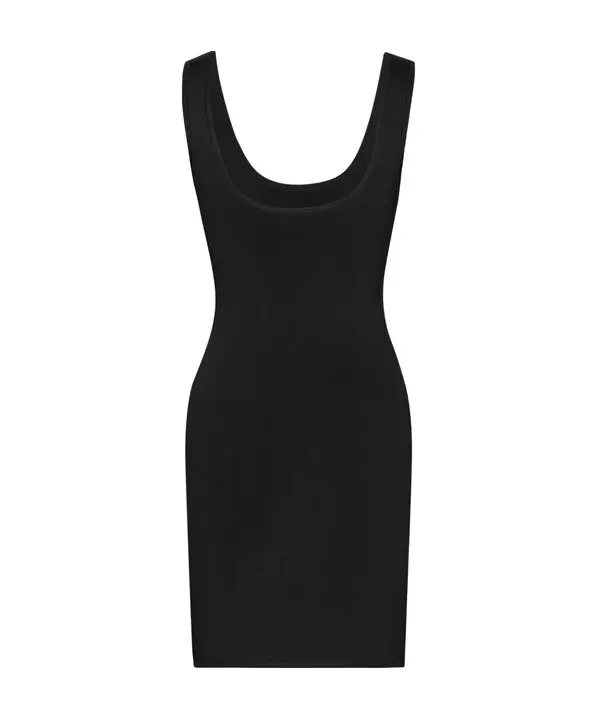 Saint Laurent Sleeveless Square Neck Mini Dress - Black