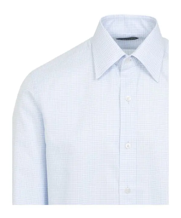 TOM FORD Long Sleeve Buttoned Shirt - Blue