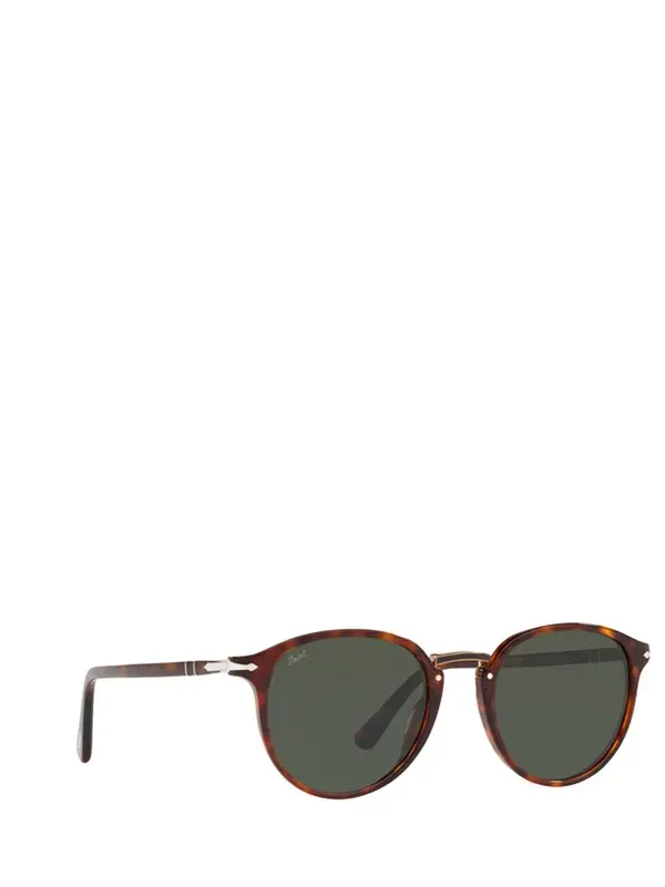 Persol Typewriter Round Frame Sunglasses - Black