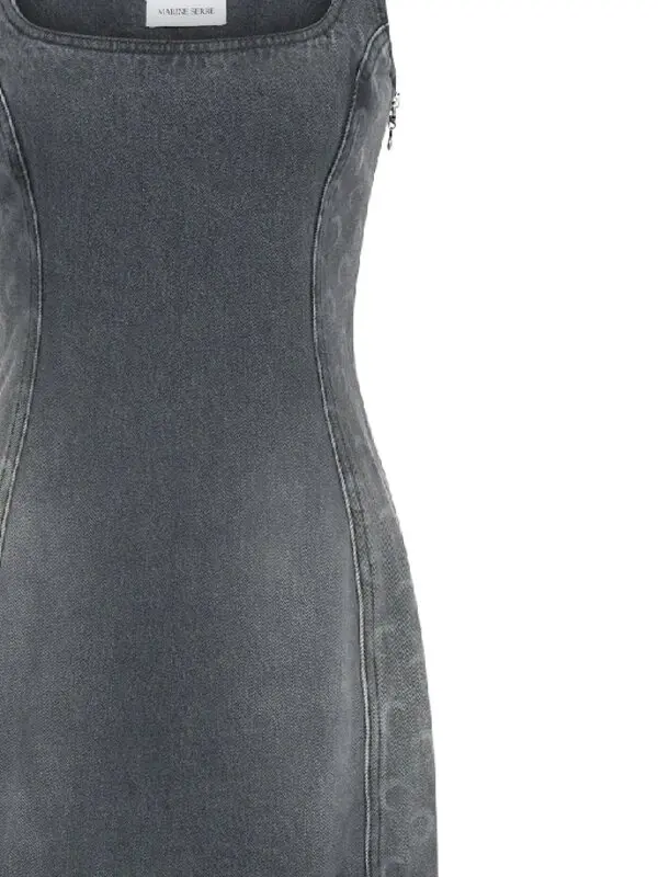 MARINE SERRE Fitted Denim Mini Dress