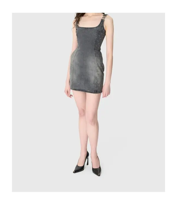 MARINE SERRE Fitted Denim Mini Dress