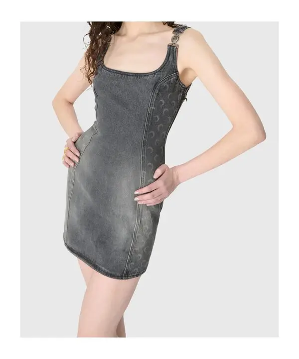 MARINE SERRE Fitted Denim Mini Dress
