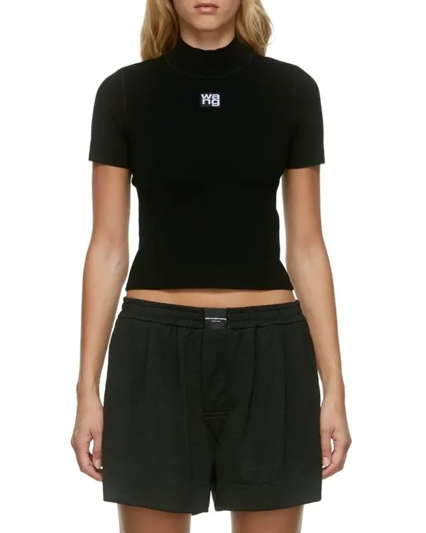Alexander Wang Mock Neck Short Sleeve T-shirt