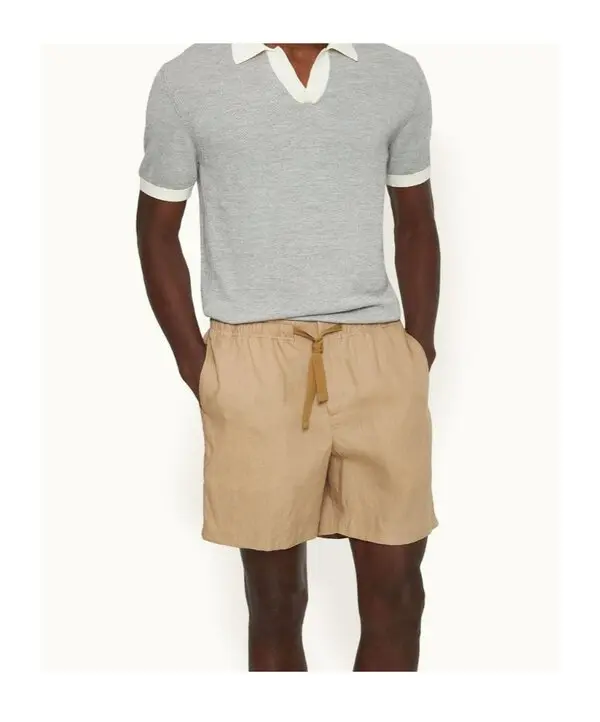 Orlebar Brown Alex Drawstring Linen Shorts - Biscuit