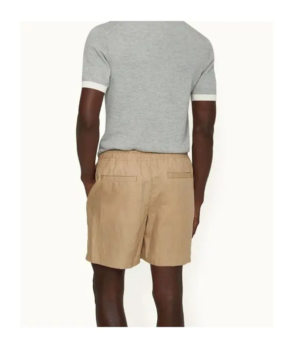Orlebar Brown Alex Drawstring Linen Shorts - Biscuit