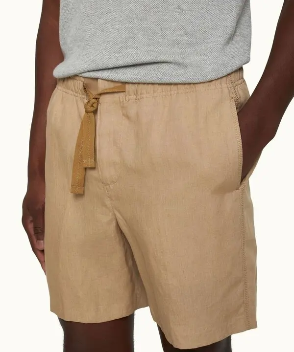 Orlebar Brown Alex Drawstring Linen Shorts - Biscuit