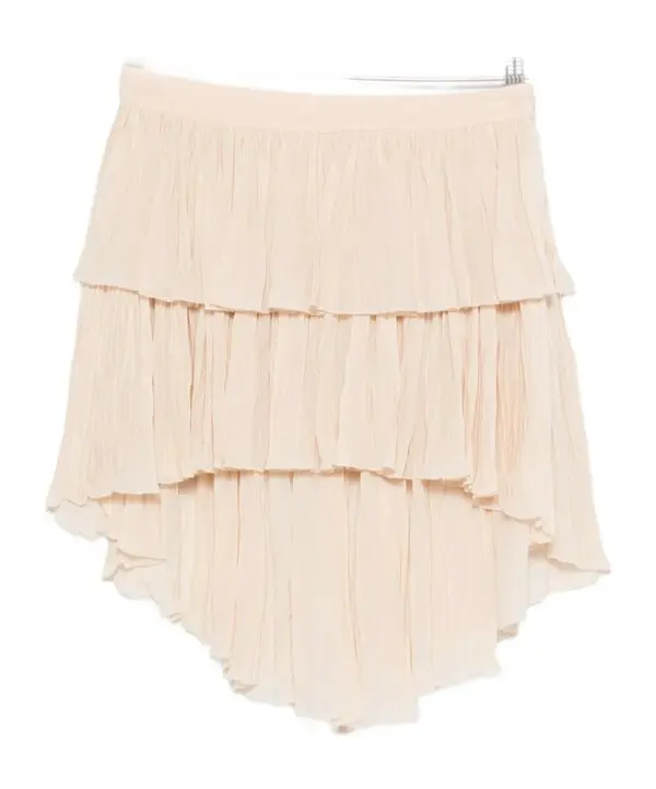 Blumarine Tiered Pleated Skirt - Nude