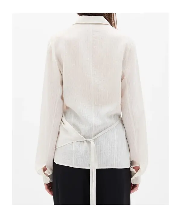 ANN DEMEULEMEESTER Alba Tie Wrap Shirt - Chalk White
