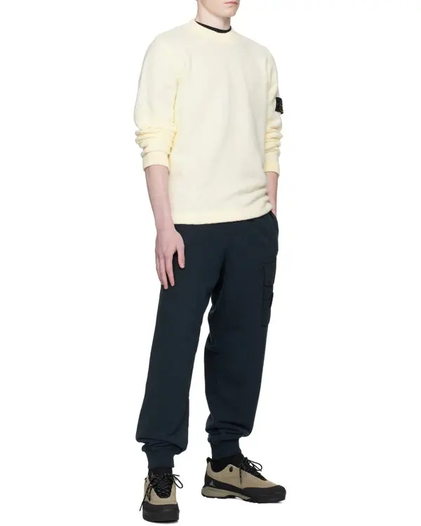 Stone Island Crewneck Jumper With Logo Patch - Ivory