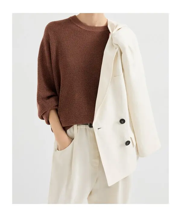 Brunello Cucinelli Sparkling Detail Long Sleeve Sweater