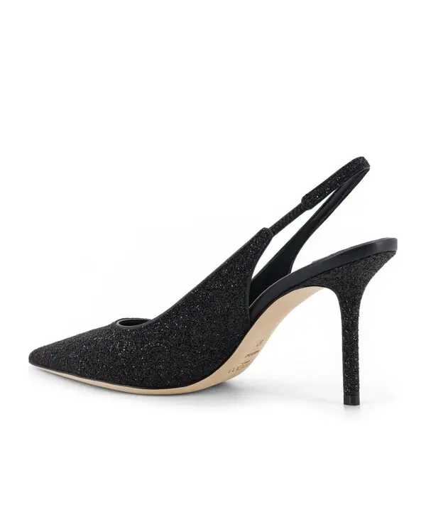 JIMMY CHOO Love 85 Glitter Slingback Pumps - Black