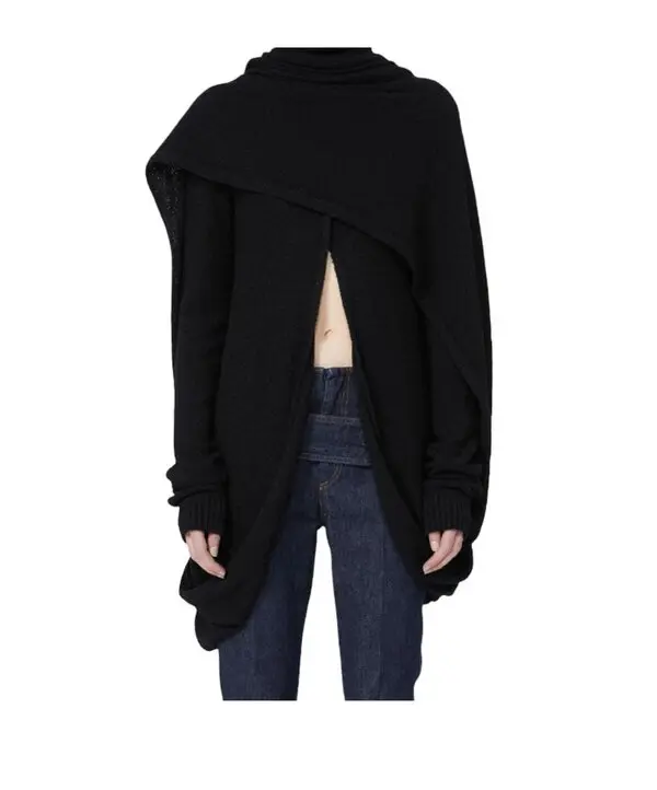 Sportmax High-neck Knitted Jumper With Front Slit