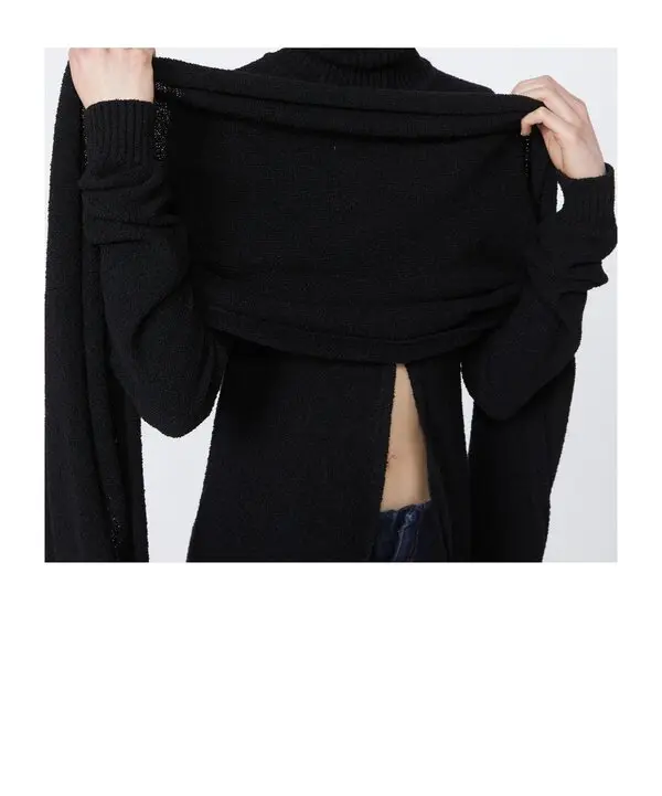 Sportmax High-neck Knitted Jumper With Front Slit