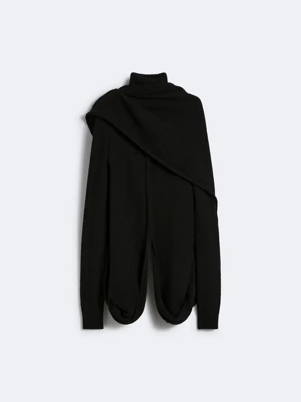 Sportmax High-neck Knitted Jumper With Front Slit - No