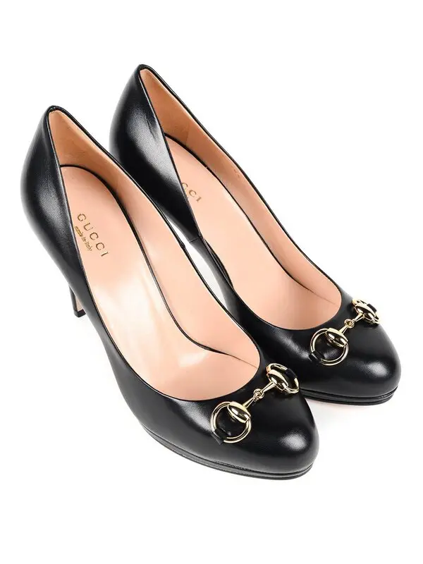 Gucci Horsebit Detail High Heel Pumps - Black