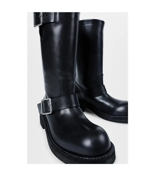 ANN DEMEULEMEESTER Sarith Engineer Buckles Biker Boots