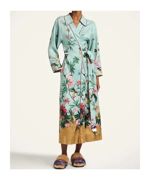 La DoubleJ Midnight Floral Midi Wrap Dress