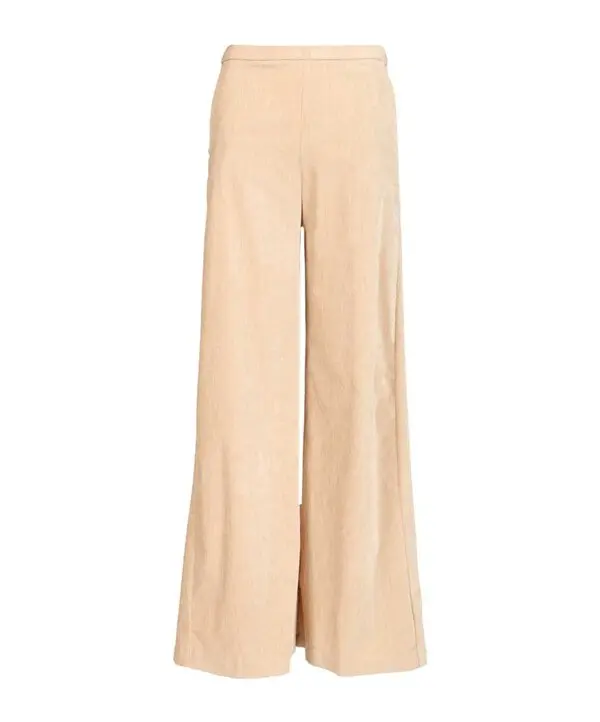 FORTE_FORTE High-waisted Velvet Pants - Beige